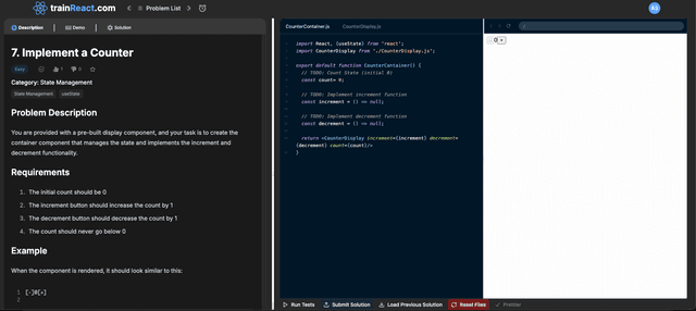 Trainreact Practice React Coding In Your Browser