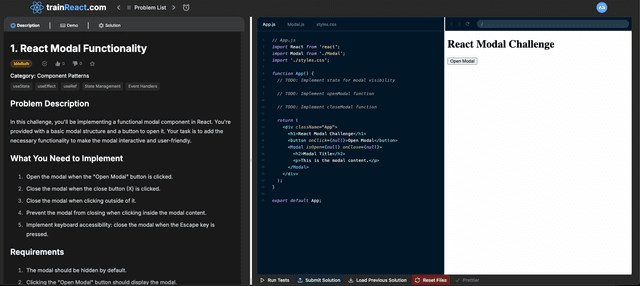 Trainreact Practice React Coding In Your Browser